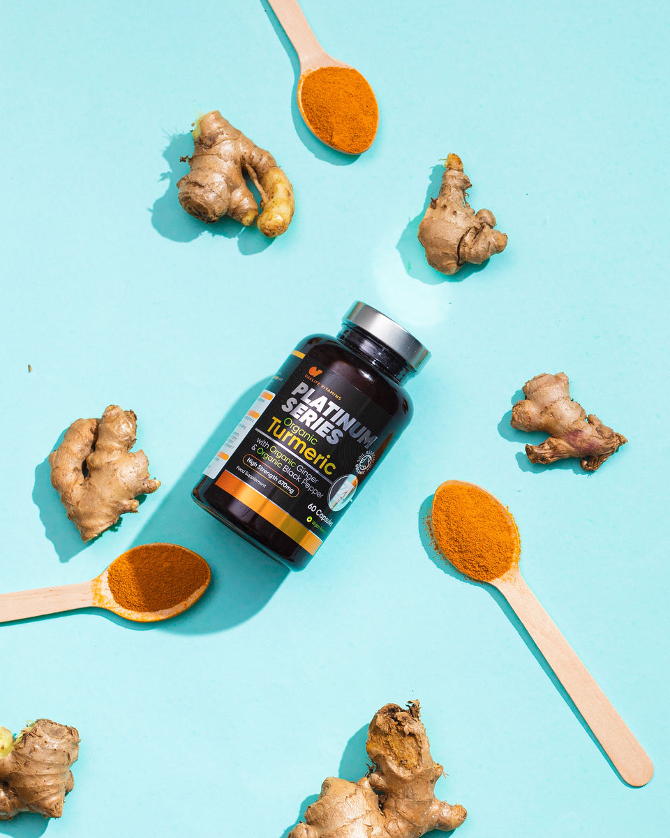 HIGH STRENGTH ORGANIC TURMERIC 670mg + ORGANIC GINGER & BLACK PEPPER ...