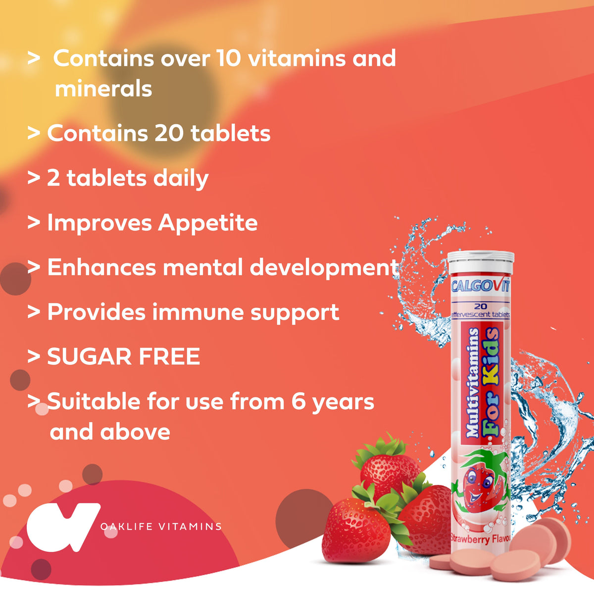 Calgovit Effervescent Multivitamins for Kids | SUGAR FREE – Oaklife ...